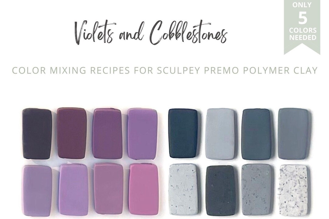 Sculpey Premo Polymer Clay Color Recipes: Purple and Grey Palette ...
