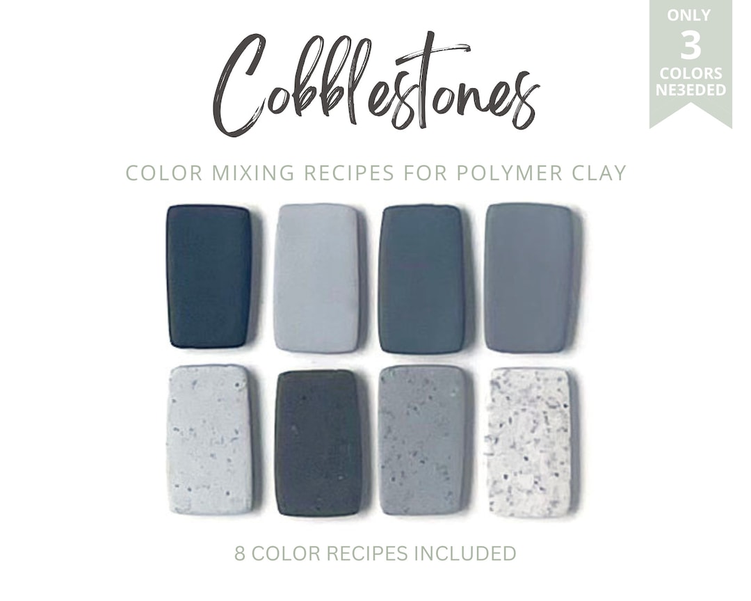 Polymer Clay Color Recipes, Sculpey Premo Gray Palette, Recipe Cards ...