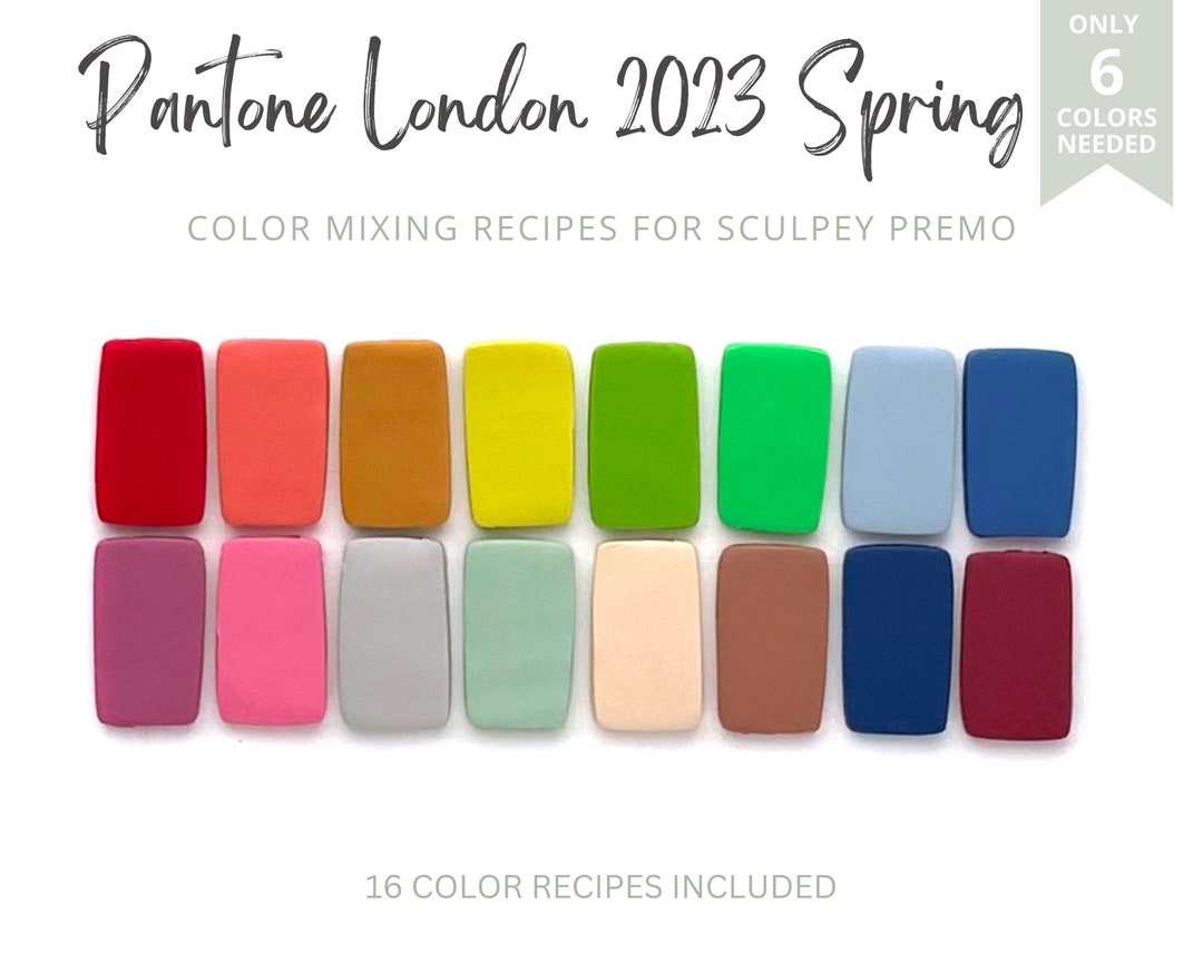 Polymer Clay Color Mixing Recipes Pantone 2023 London Colour - Etsy