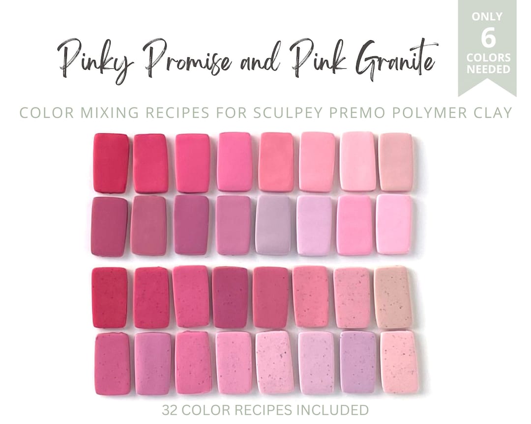 Pink Polymer Clay Color Recipes Sculpey Premo Hot Fucshia Light Dark ...