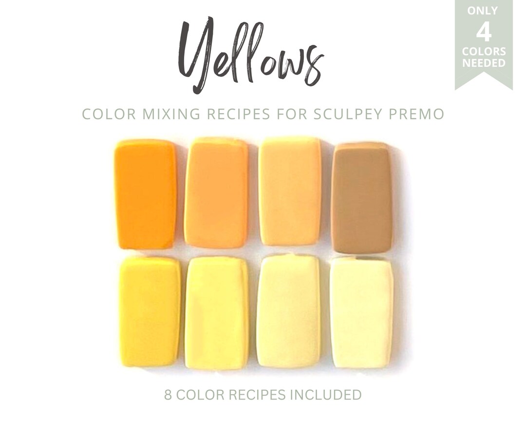 Yellow Polymer Clay Color Recipes Sculpey Premo Bright Light Dark Cool ...