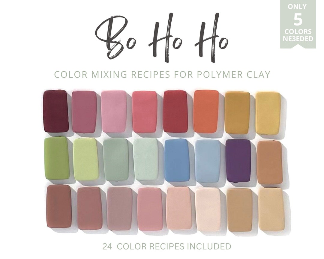 Polymer Clay Color Recipes in Boho Christmas Colors Sculpey Premo Red ...