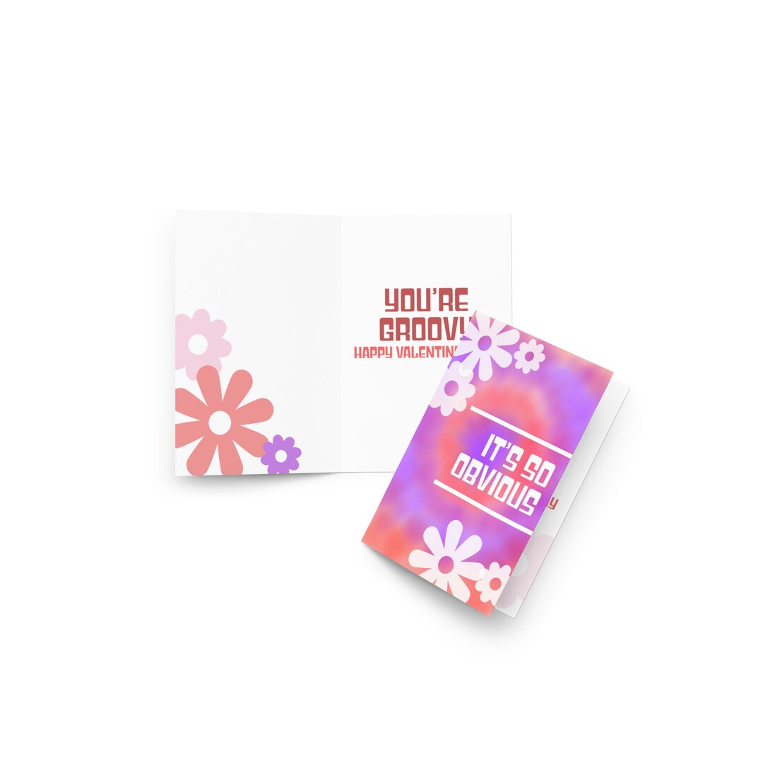 Groovy Valentines Day Greeting Card - Etsy