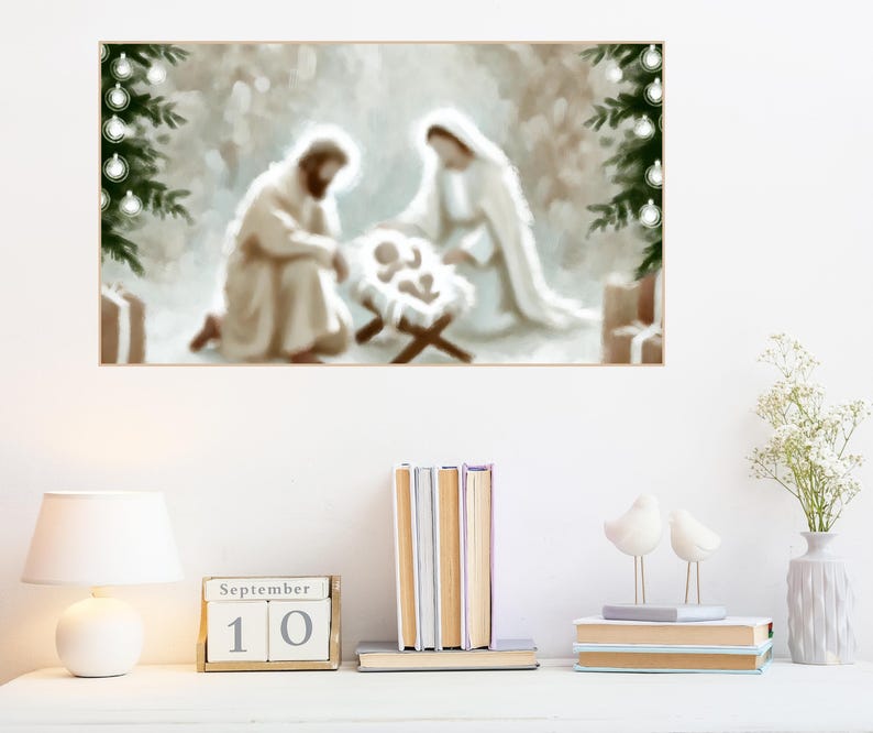 Silent Night Nativity, A Peaceful Christmas Scene, the Birth of Christ ...