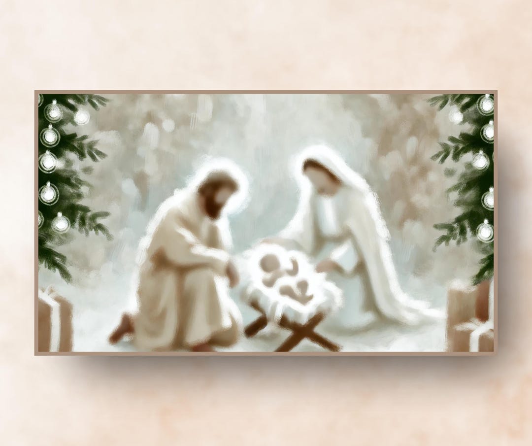 Silent Night Nativity, A Peaceful Christmas Scene, the Birth of Christ ...