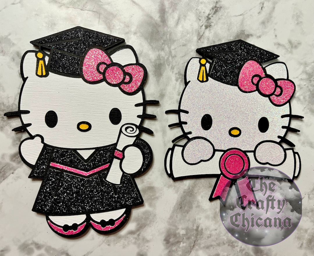 Graduation Kitty (cardstock) Bouquet Topper / Grad Cap Topper / Topper ...