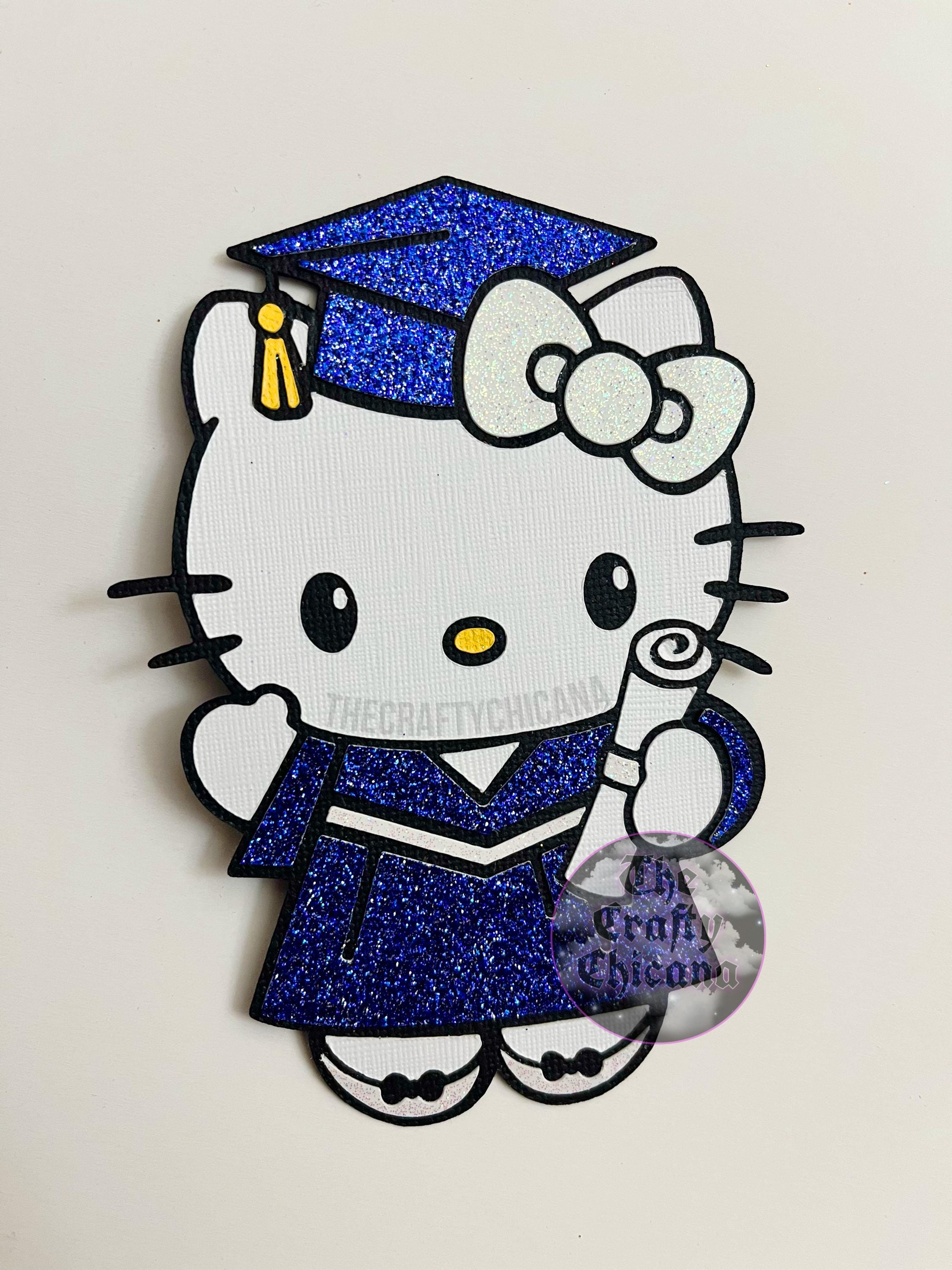 Graduation Kitty (cardstock) Bouquet Topper / Grad Cap Topper / Topper ...
