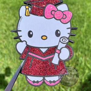 Graduation Kitty (cardstock) Bouquet Topper / Grad Cap Topper / Topper ...