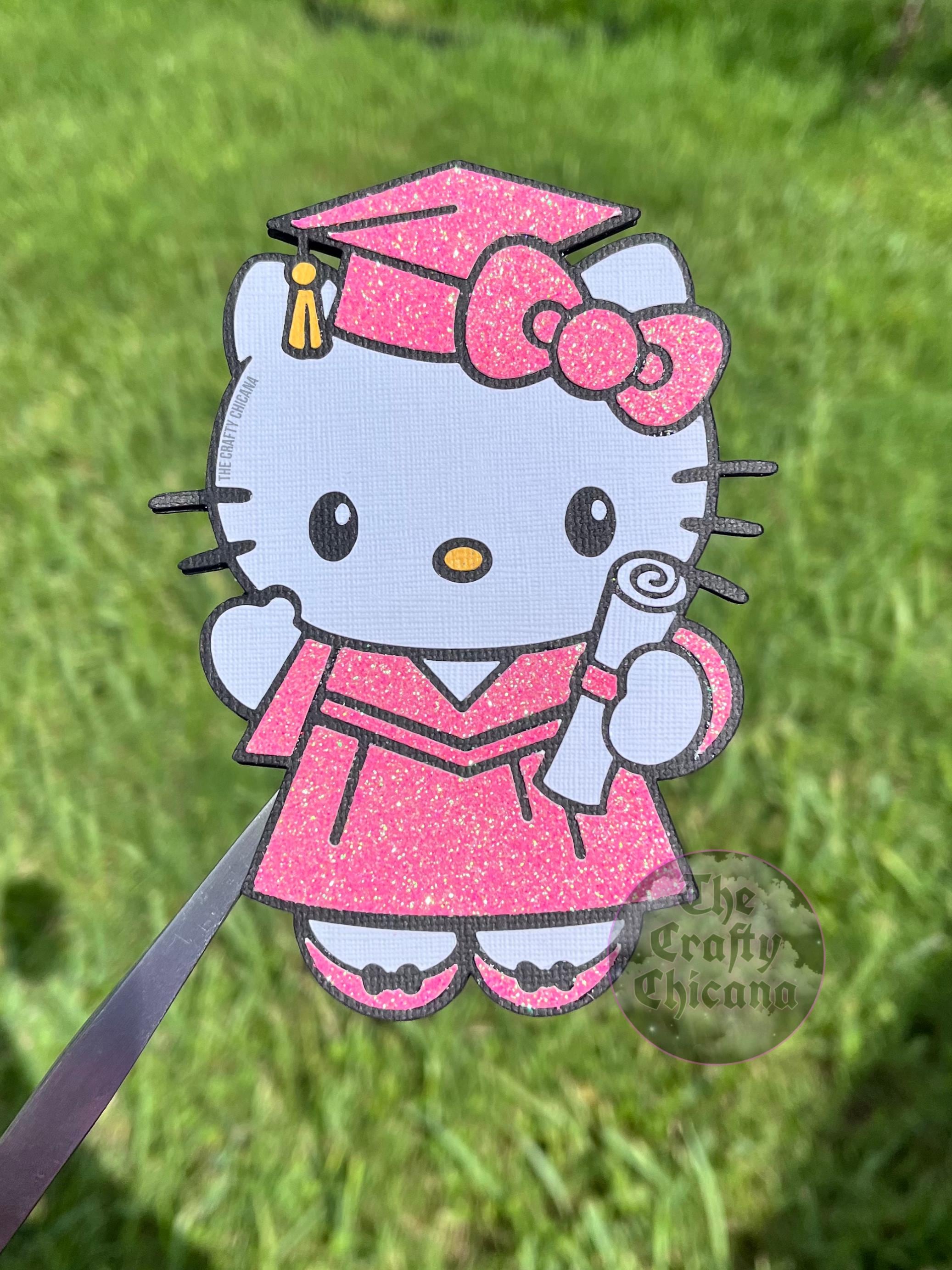 Graduation Kitty (cardstock) Bouquet Topper / Grad Cap Topper / Topper ...