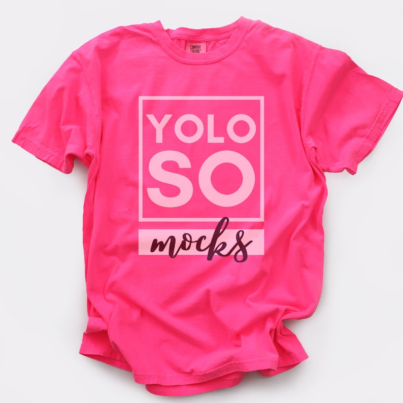 Comfort Colors 1717 Neon Pink Mockup - Garment-dyed Heavyweight T-shirt ...