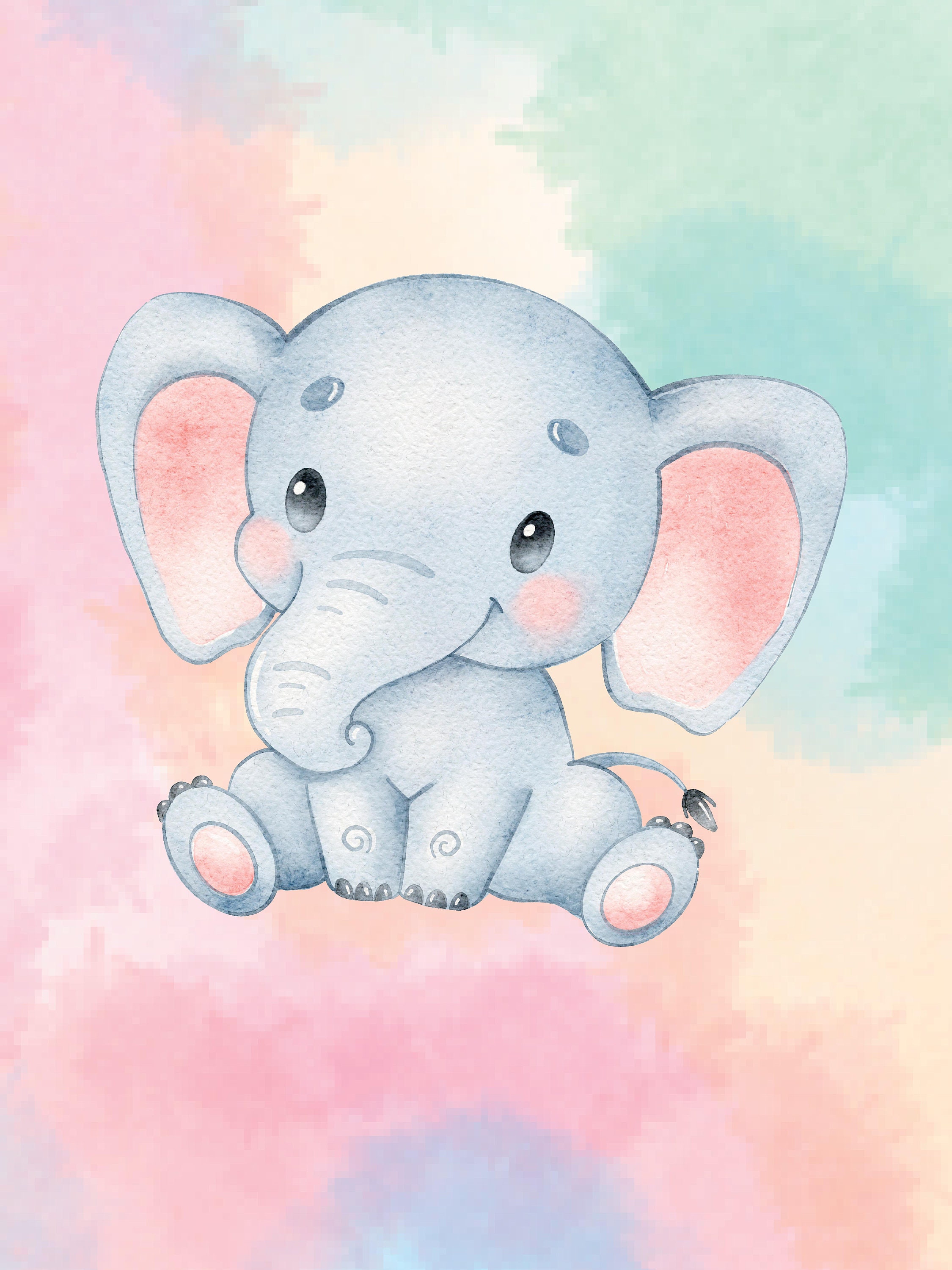 Elephant Pastel - Etsy
