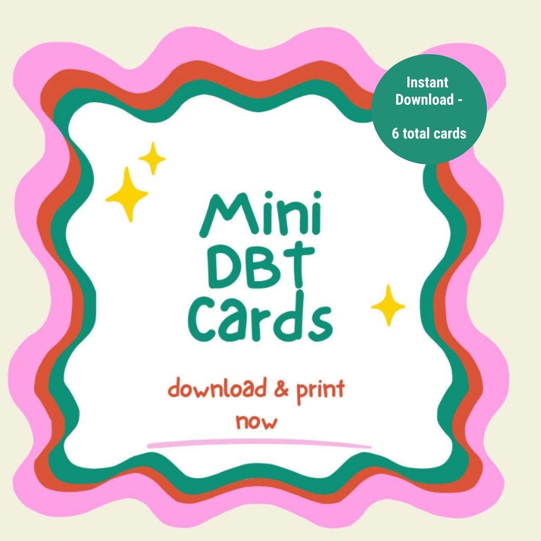 Card DBT Digital Instant Download Mini Coping Skill Reminder Printable ...