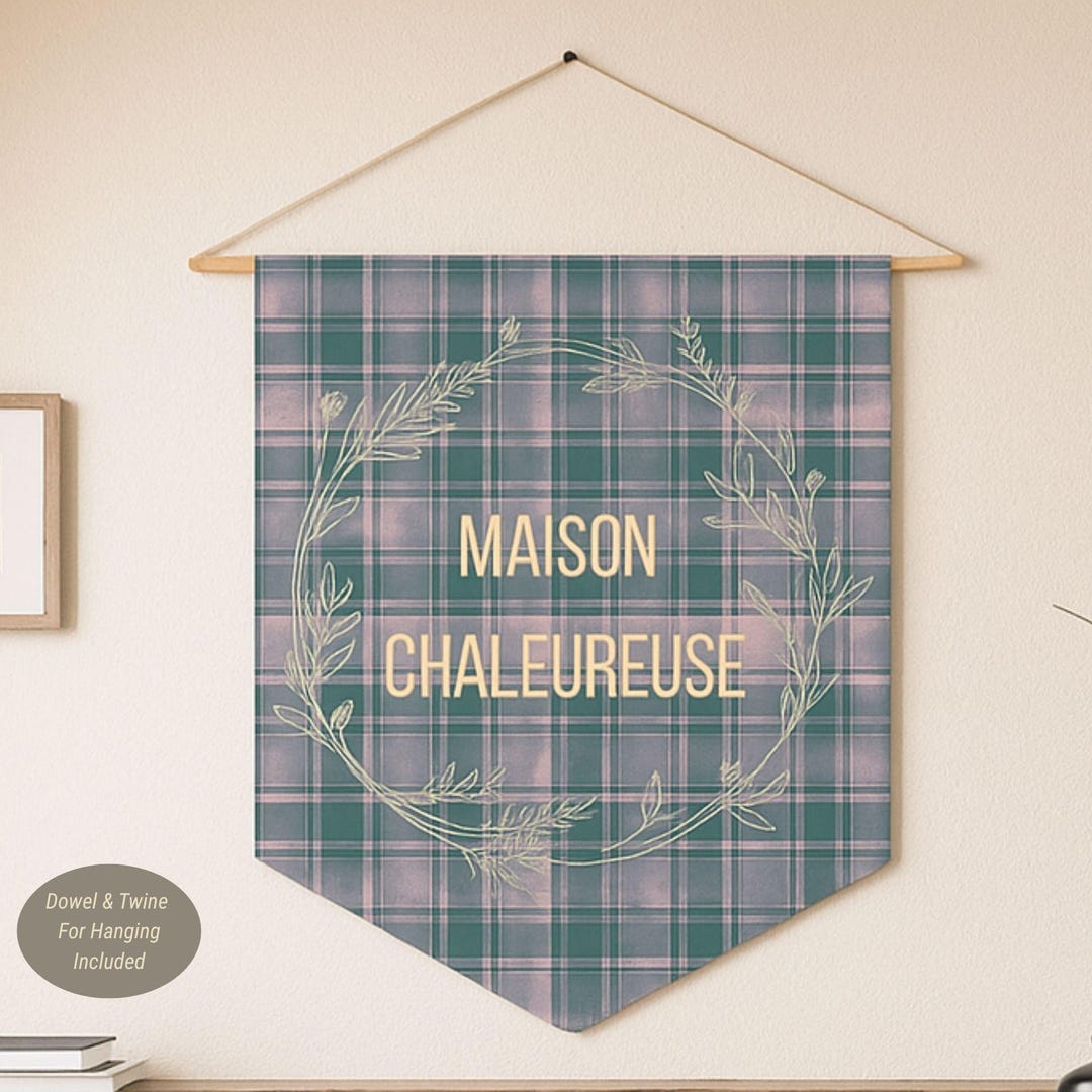 French Country Style Pennant Flag French Quote Banner Plaid Wall ...
