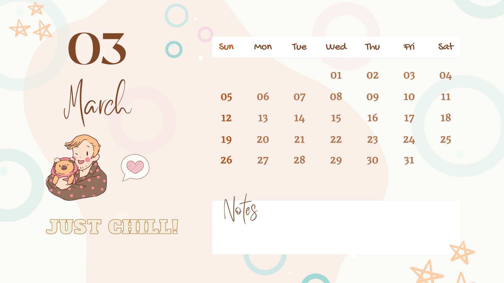 Printable 2023 Calendar With Creamy PDF, Calligraphy, Minimalist ...