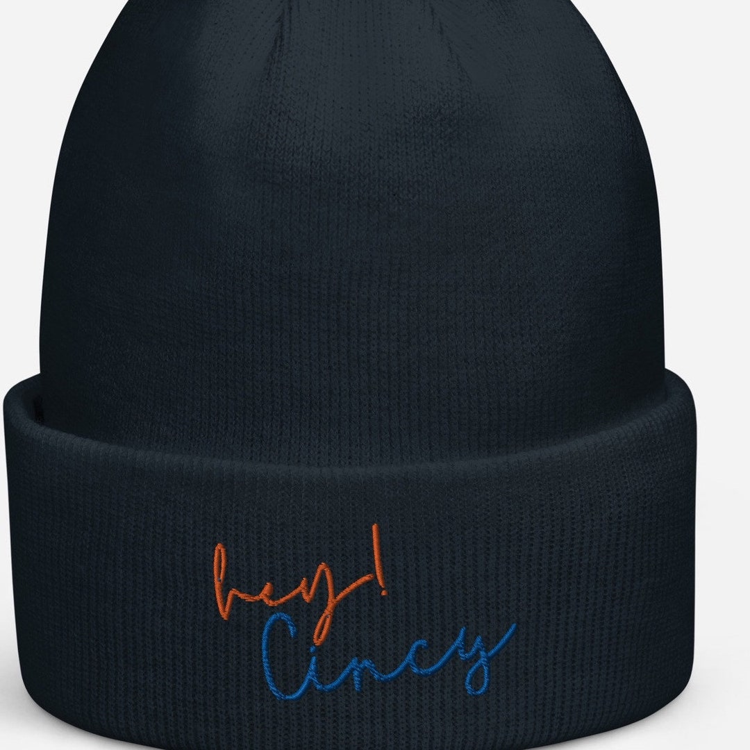 FC Cincinnati Pom Pom Beanie, Graphichey Cincy Blue, Orange Hat, FCC ...