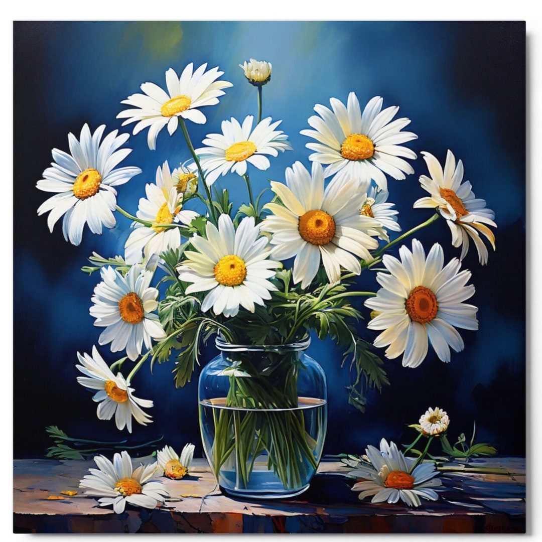 Beautiful Daisy Flowers Metal Print, Daisy Lover Picture, Mother's Day ...