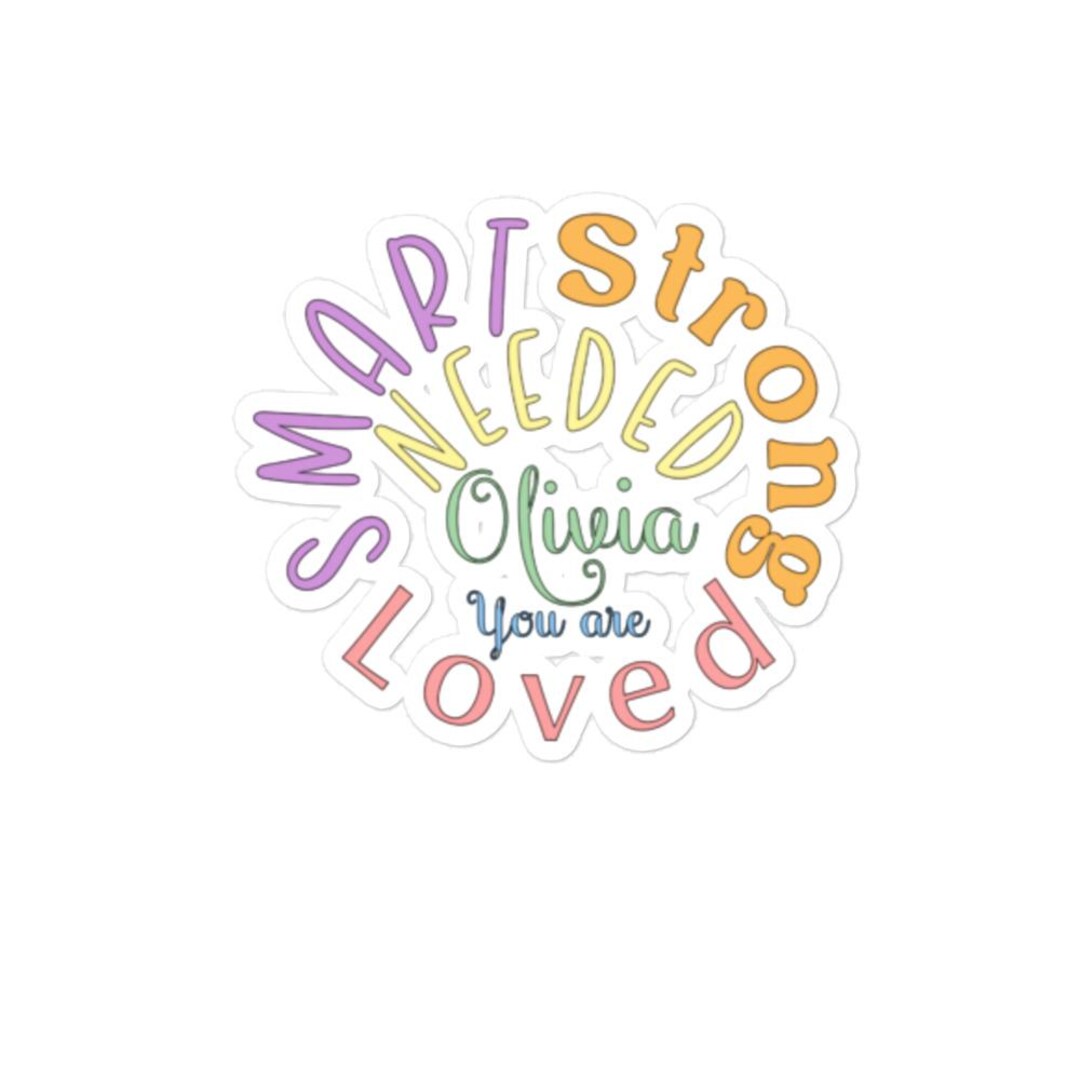 Personalized Rainbow Mantra Sticker | Custom Name Affirmation Decal ...