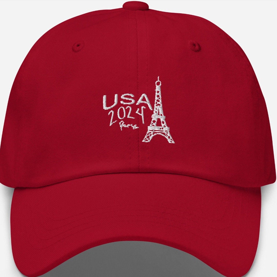 Team USA Summer Olympics Paris Hat , Graphic USA 2024 Text Eiffel Tower ...