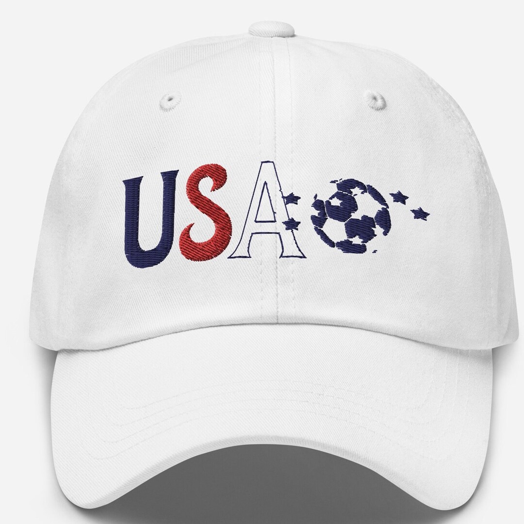 Team USA Olympics 2024 Women's Soccer Hat, Red White Blue Text USA ...