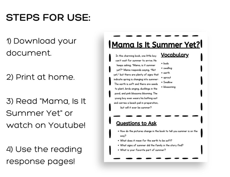 Mama is It Summer yet Read Aloud Lesson, Summer Read Aloud Plan, Summer ...