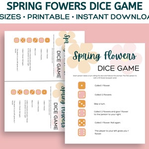 Spring Flower Dice Game, Printable Bridal Shower Activity (digital ...