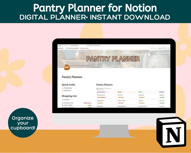 Notion Pantry Template Pantry Inventory Notion Notion Etsy Ireland
