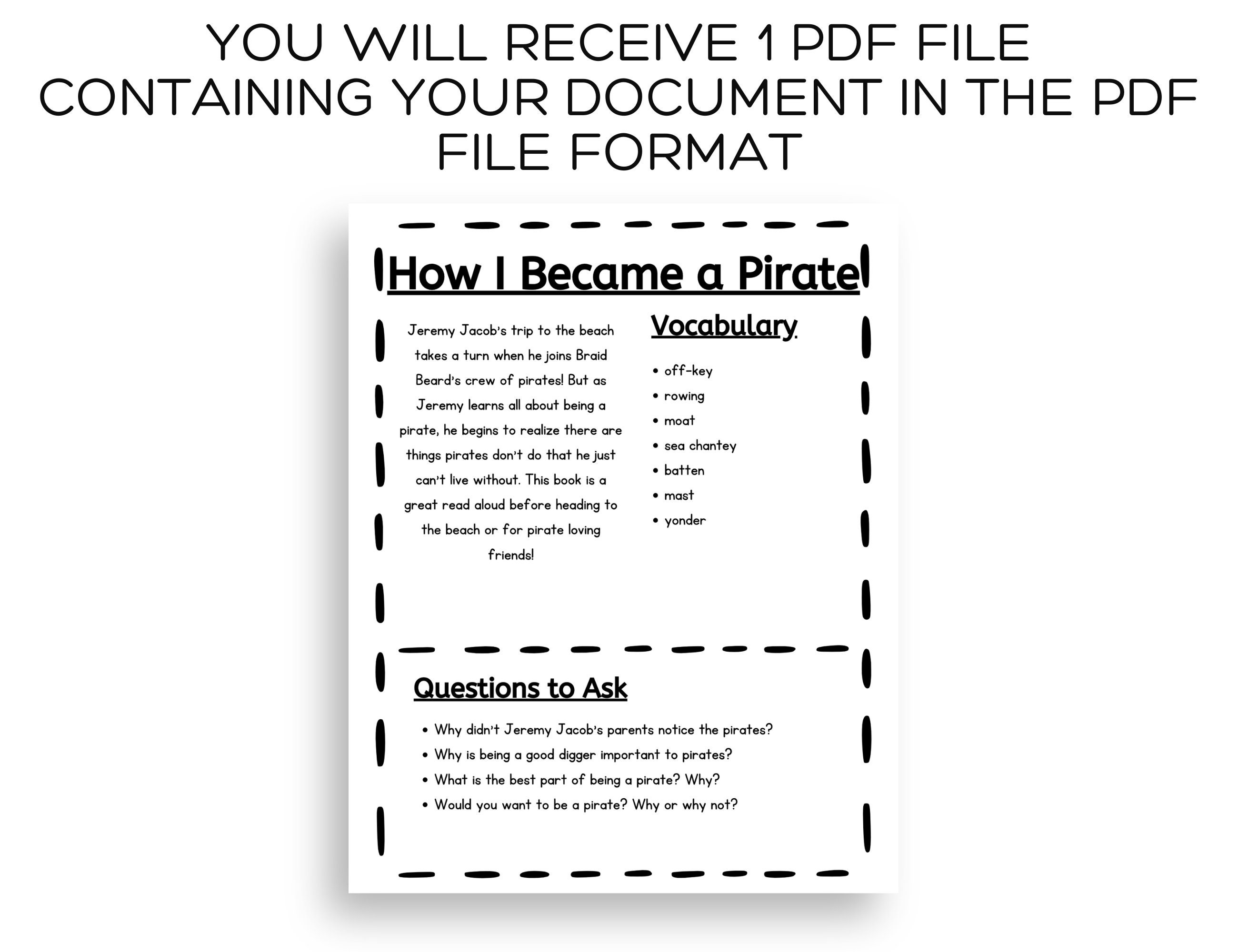 How I Became a Pirate Summer Lesson Plans, Summer Learning Pre K ...
