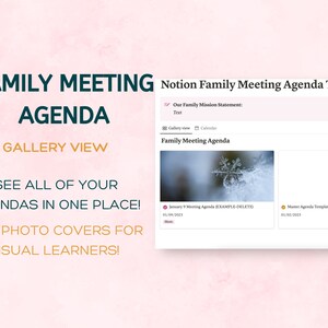 Customizable Family Meeting Agenda Template for Notion, Digital Family ...