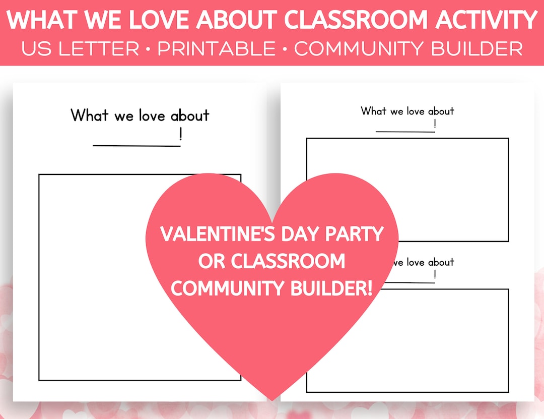Valentine's Day Kindness Activity, Printable Classroom Worksheet (PDF ...
