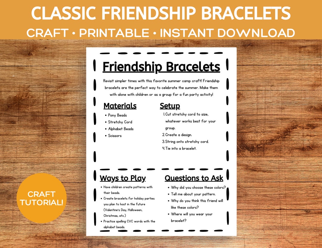 Summer Friendship Bracelets, Summer Camp at Home, Summer Activities ...