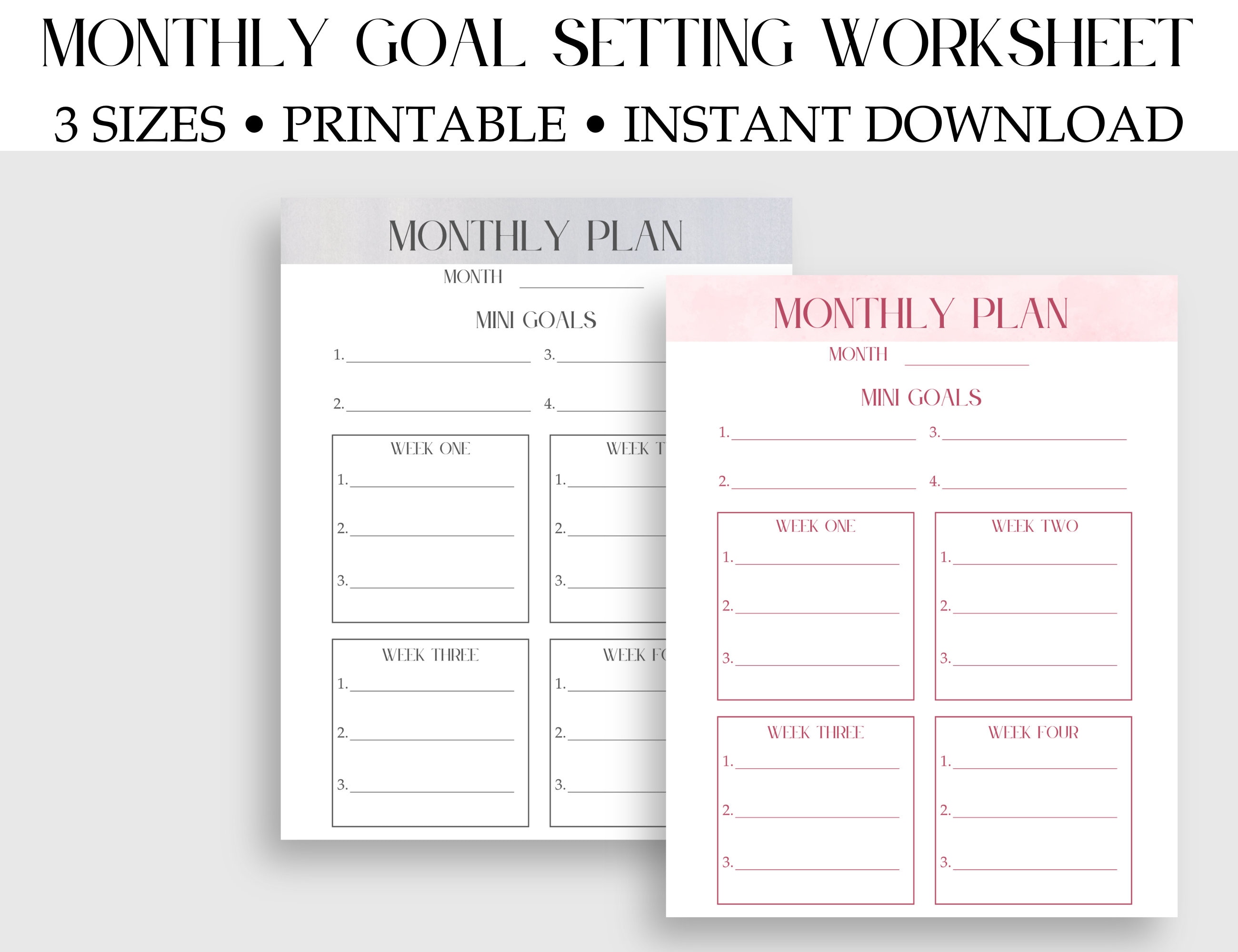 2023 Monthly Goal Setting Worksheet for 2023 Printable Planner - Etsy