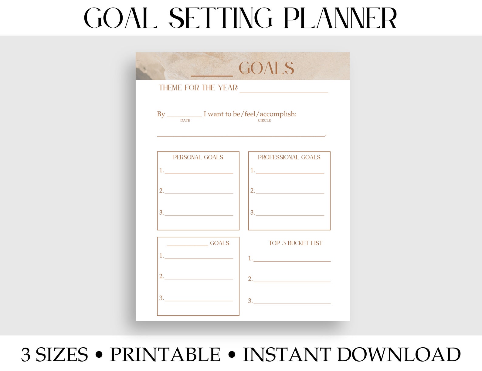 2023 New Years Goal Setting Printable in 10 Colors and Sizes - Etsy