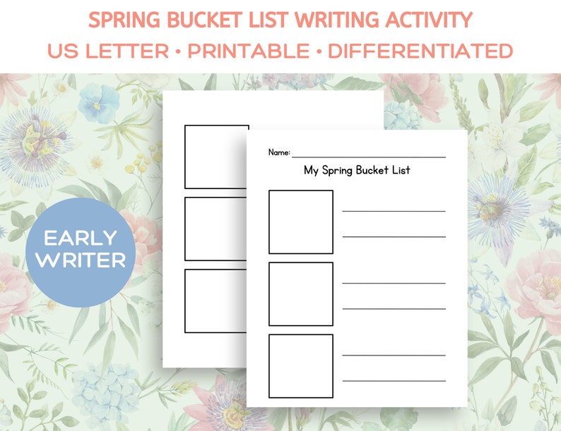 Spring Bucket List Printable Worksheet, First Day of Spring Worksheet ...