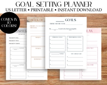 2023 New Years Goal Setting Printable in 10 Colors and Sizes - Etsy