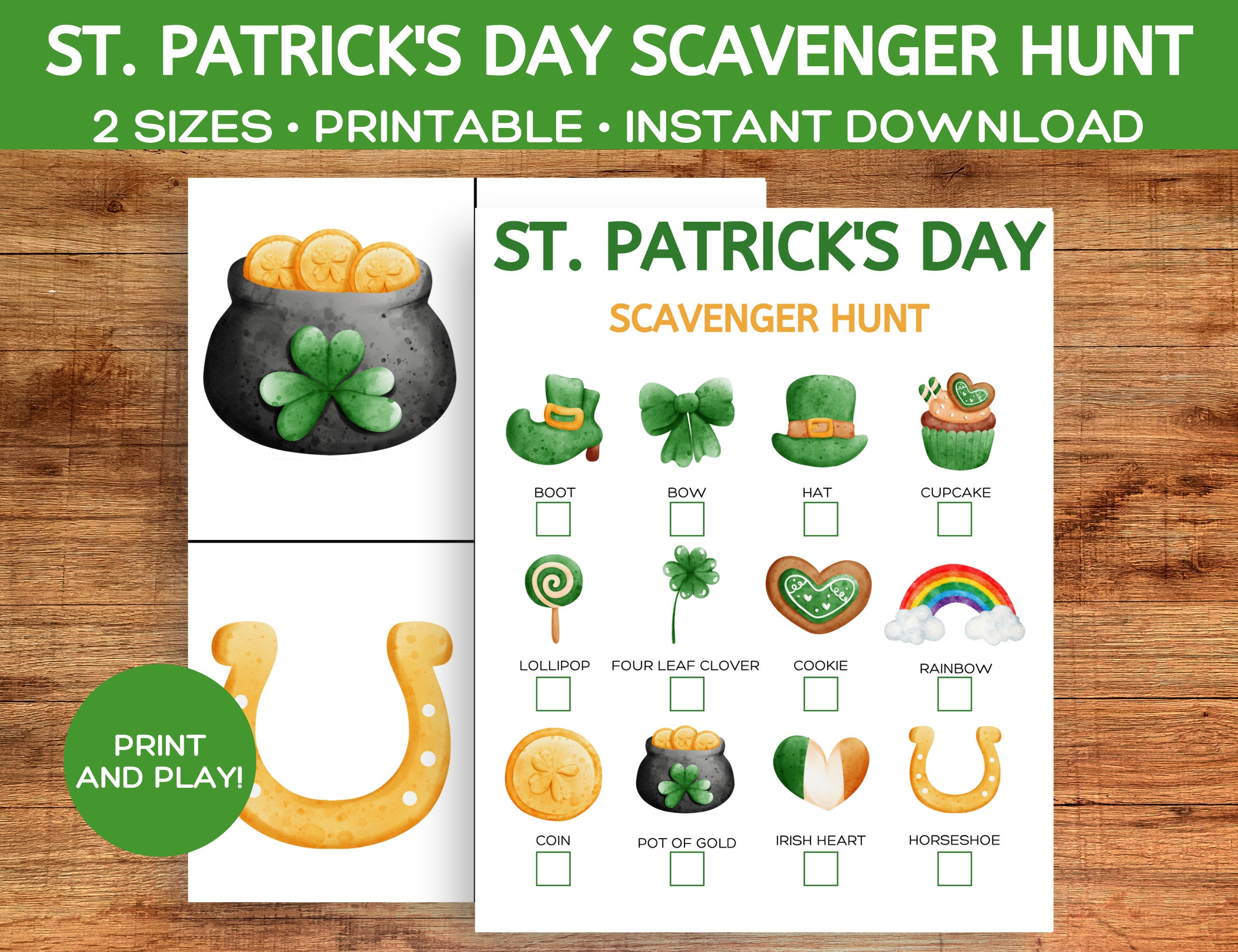 St. Patrick's Day Scavenger Hunt Printable, St. Patrick's Day Game for ...