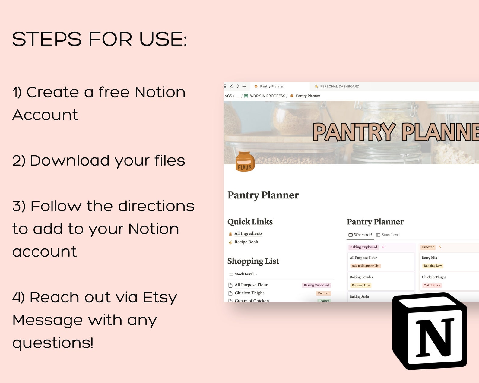 Notion Pantry Template, Pantry Inventory Notion, Notion Kitchen ...