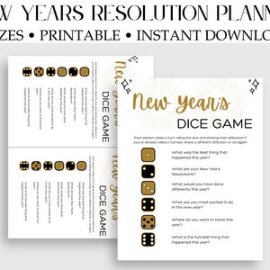 New Years Eve Dice Game-a New Years Eve Game Printable Party Game - Etsy