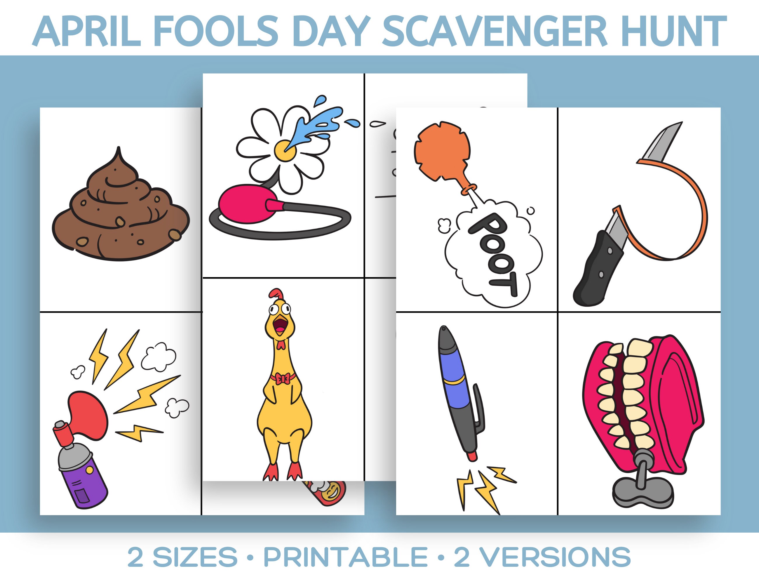 April Fool's Day Scavenger Hunt Printable Game, April Fools Day Game ...