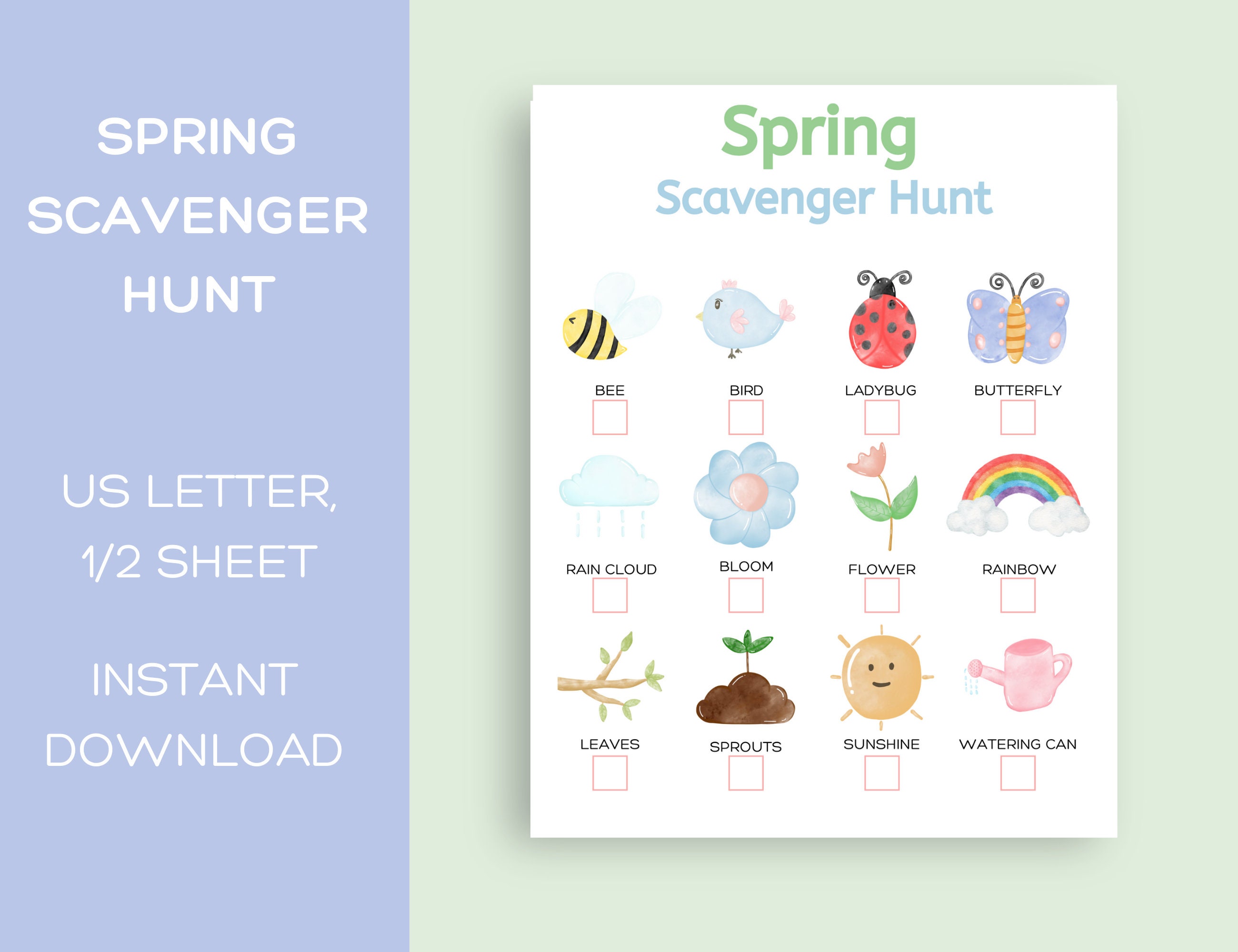Spring Scavenger Hunt Printable, Spring Game for Kids, Spring Game for ...