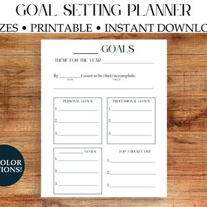2023 New Years Goal Setting Printable in 10 Colors and Sizes - Etsy