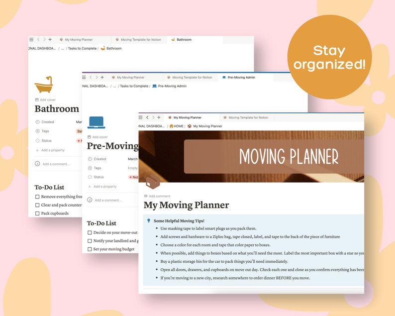 Moving Planner for Notion, Notion Moving Template, Notion Moving Out Template, Notion Template ...