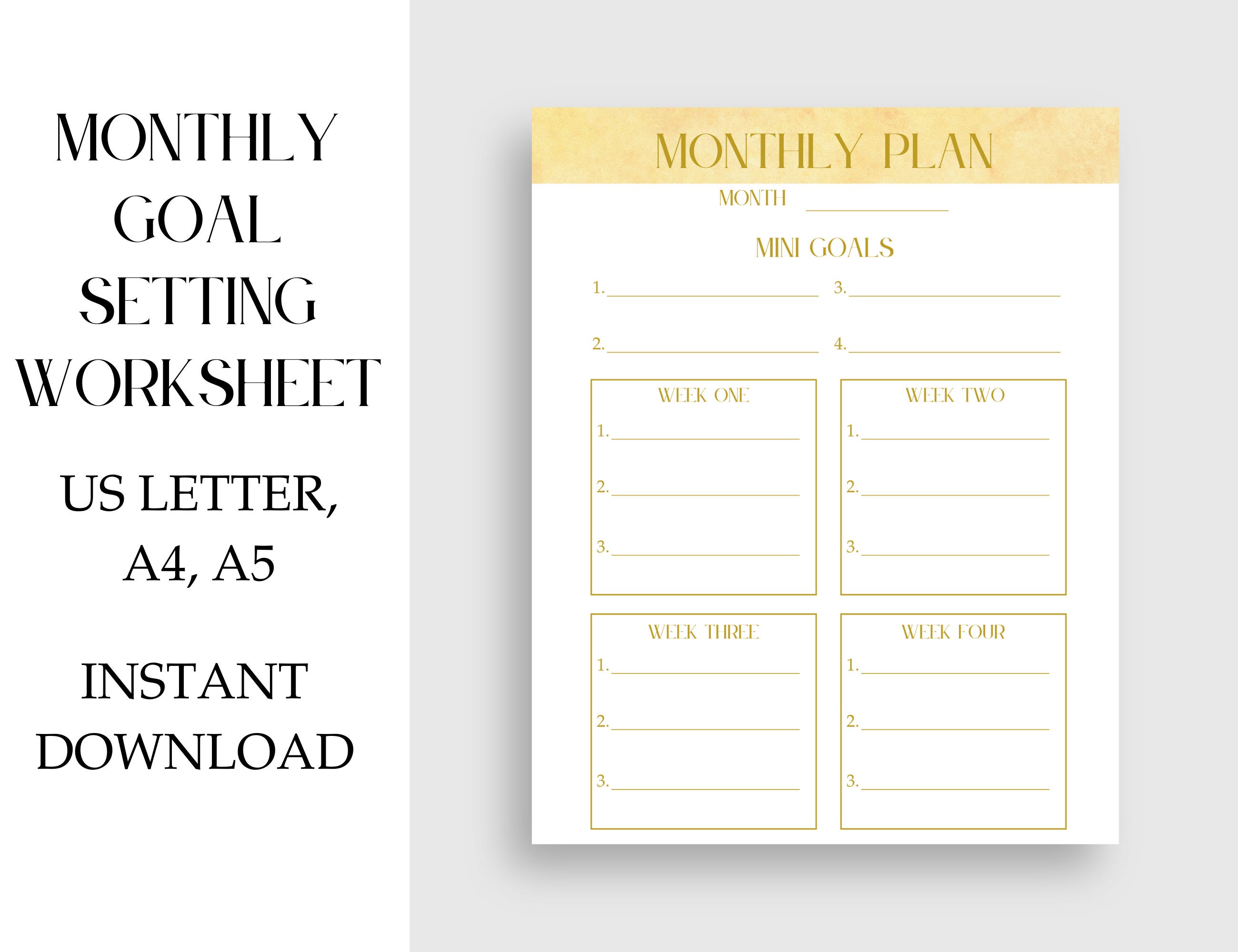 2023 Monthly Goal Setting Worksheet for 2023 Printable Planner - Etsy