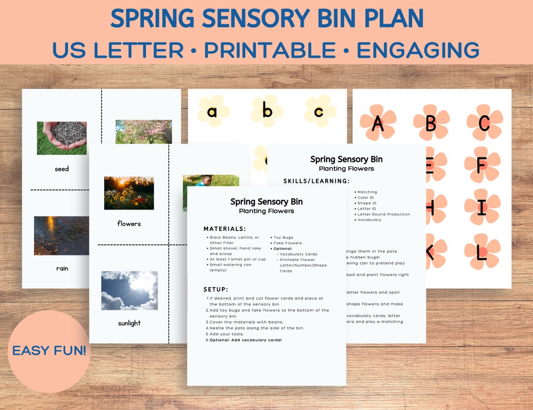 Garden Sensory Bin Plan, Spring Sensory Bin Plan, Flower Sensory Bin ...