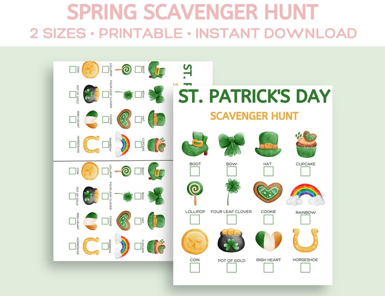 Spring Scavenger Hunt Printable, Spring Game for Kids, Spring Game for ...