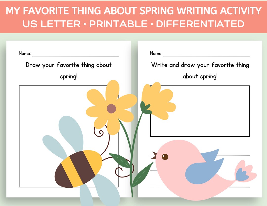 My Favorite Thing About Spring Printable Worksheet, First Day of Spring ...