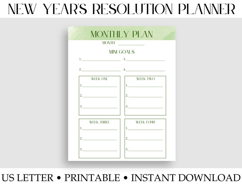 2023 New Years Resolution Planner Printable, New Years Goals Planner ...