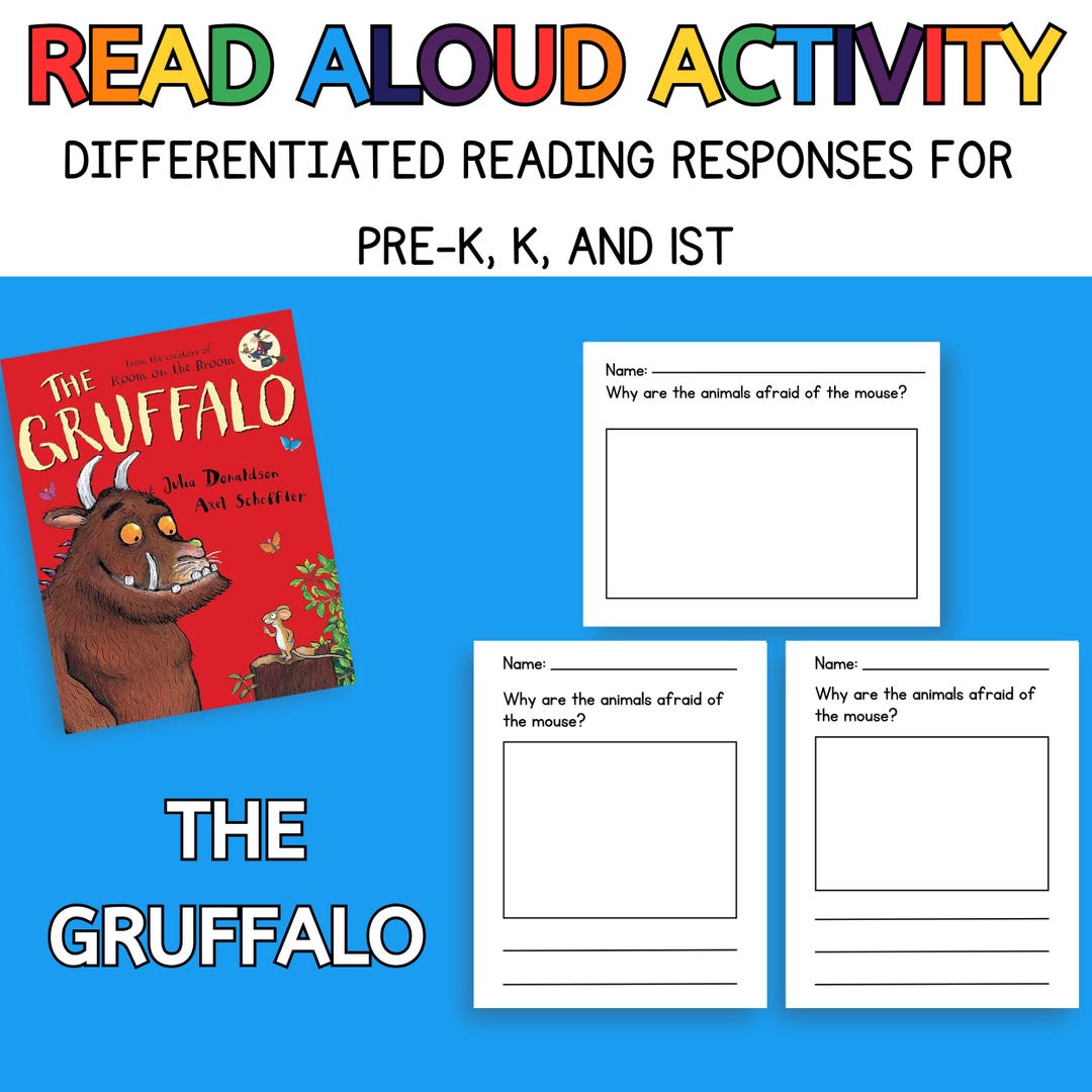 The Gruffalo Comprehension Worksheet, Pre-k Reading (digital Download ...