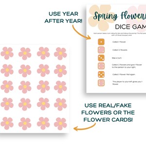 Spring Flower Dice Game, Printable Bridal Shower Activity (digital ...