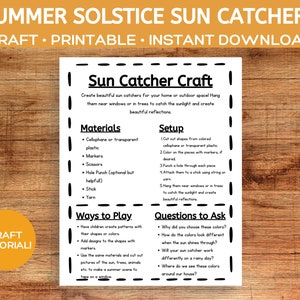 Summer Solstice Sun Catcher Craft for Kids, Kids Summer Crafts, Summer ...