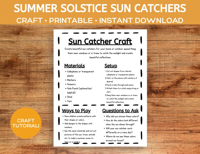 Summer Solstice Sun Catcher Craft for Kids, Kids Summer Crafts, Summer ...